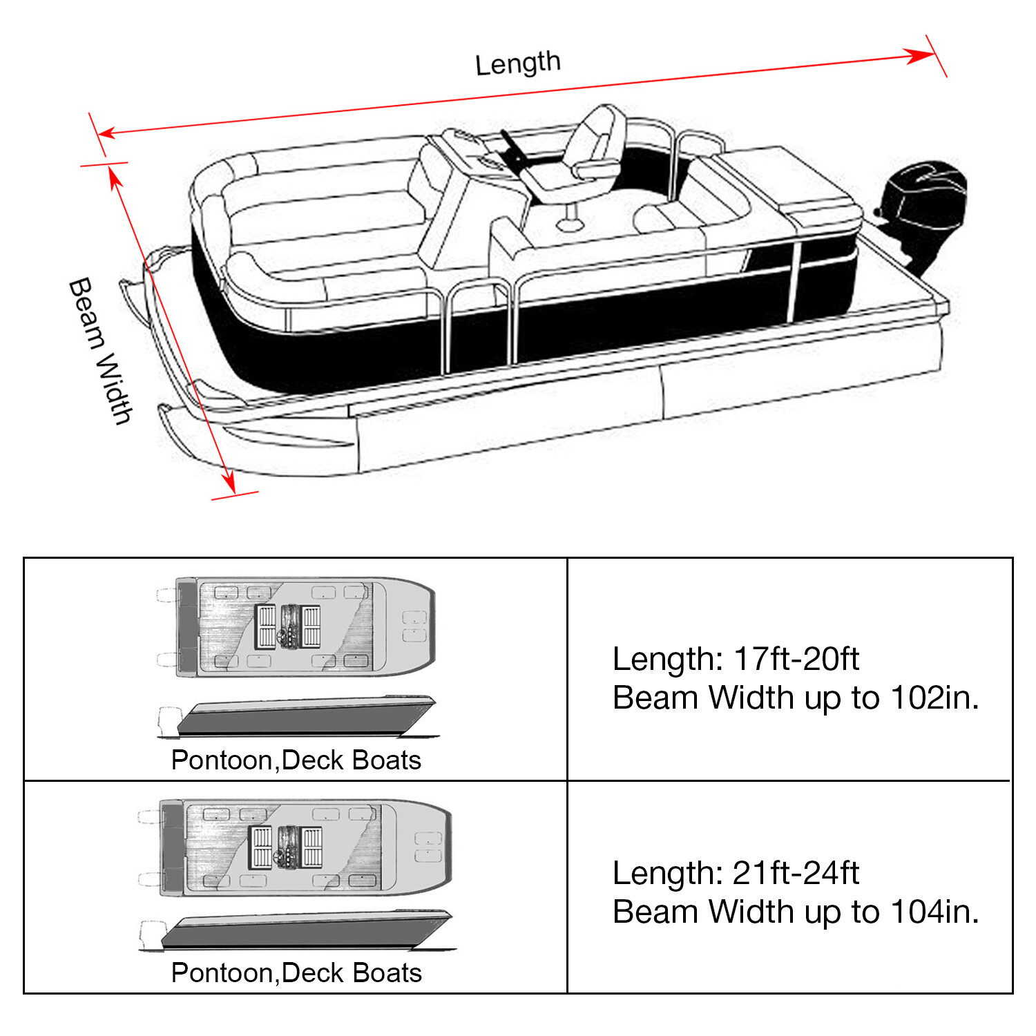 Trailerable Boat Cover Waterproof Heavy Duty Pontoon/V-Hull Fish ...