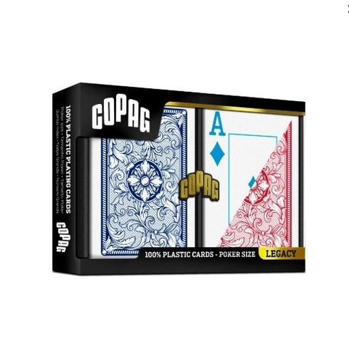 COPAG LEGACY 4-COLOR 100% PLASTIC PLAYING CARDS POKER SIZE JUMBO INDEX ...