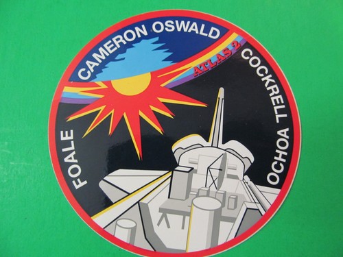 Nasa Space Shuttle Atlas 2 Sticker Cameron Oswald Foale Ochoa 3 1/2 ...