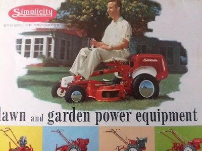 Simplicity Color 1958 Brochure Wonder-Boy VC H LC Lawn Garden Tractor ...