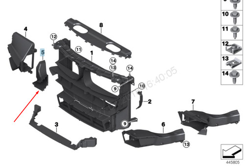 NEU BMW X6 F16 KÜHLERLUFTKANAL LINKS 51747320263 7320263 2016 ORIGINAL ...