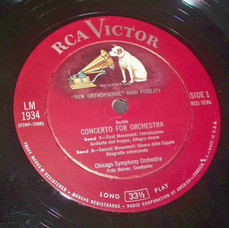 RCA Victor Red Seal 'Shaded Dog' LP Bartok Concerto For Orchestra Friz ...