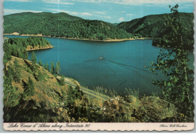 Vintage Postcard Lake Coeur D' ALene Beauty Bay Idaho Blue Bay Bridge ...