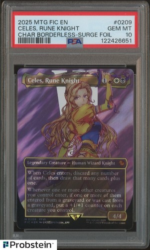 2025 MTG Fic En Char Borderless Surge Foil #0209 Celes Rune Knight PSA ...