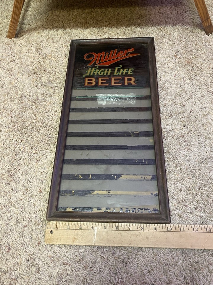 Miller Beer Sign Rare Miller Brewing Beer Reverse On glass Sign 1940s ...