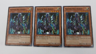 3x KAISER SEA HORSE MONSTER YSKR-EN016 UNLIMITED EDITION COMMON YUGIOH ...