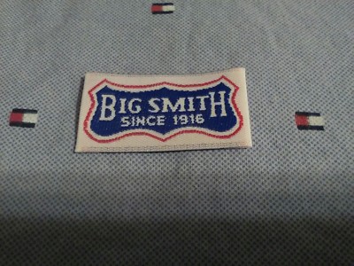 VTG NOS BIG SMITH since 1916 Clothing Tag Label Blue LOGO Overall Jeans ...