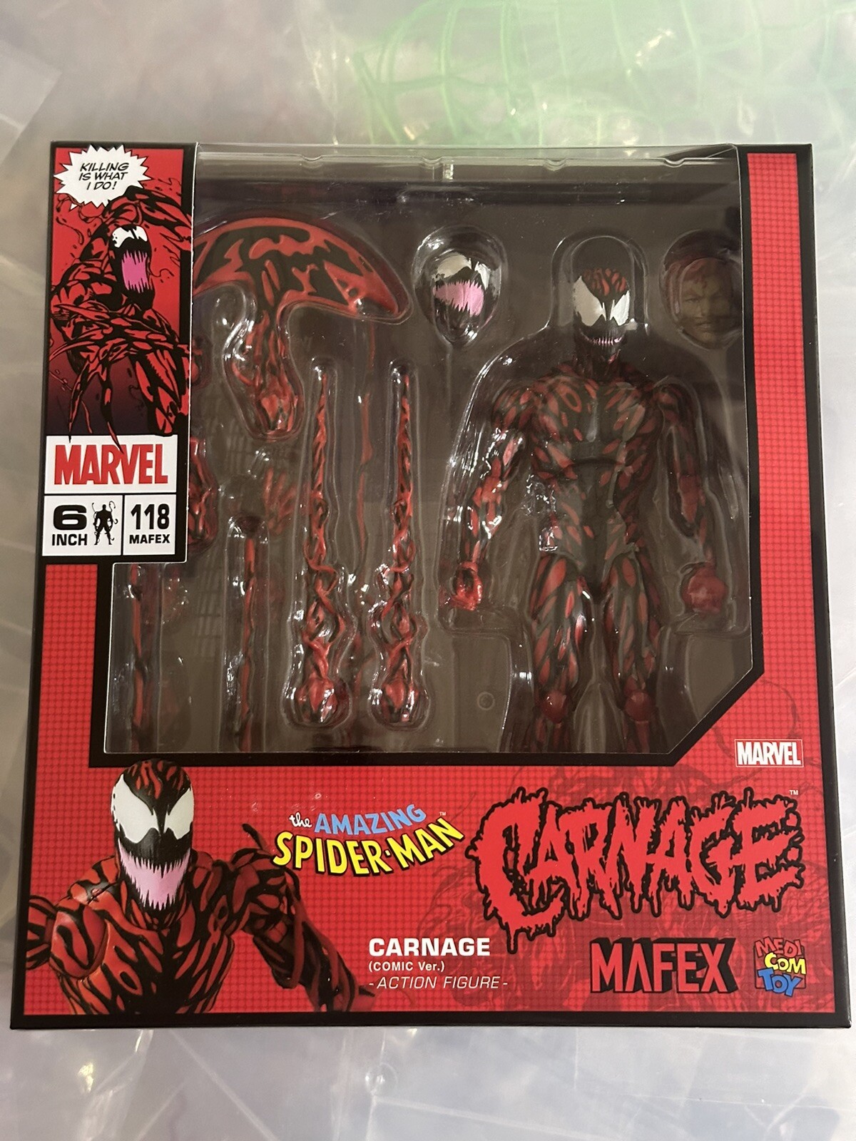 Medicom Toy MAFEX Carnage No. 118 Reissue Action Figure Marvel Sealed ...