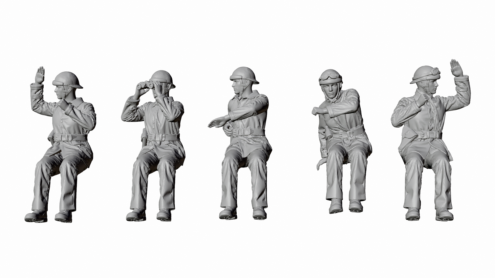 WWII 1940 Battle of France French Tank Commanders - 5 Figure Set | eBay UK