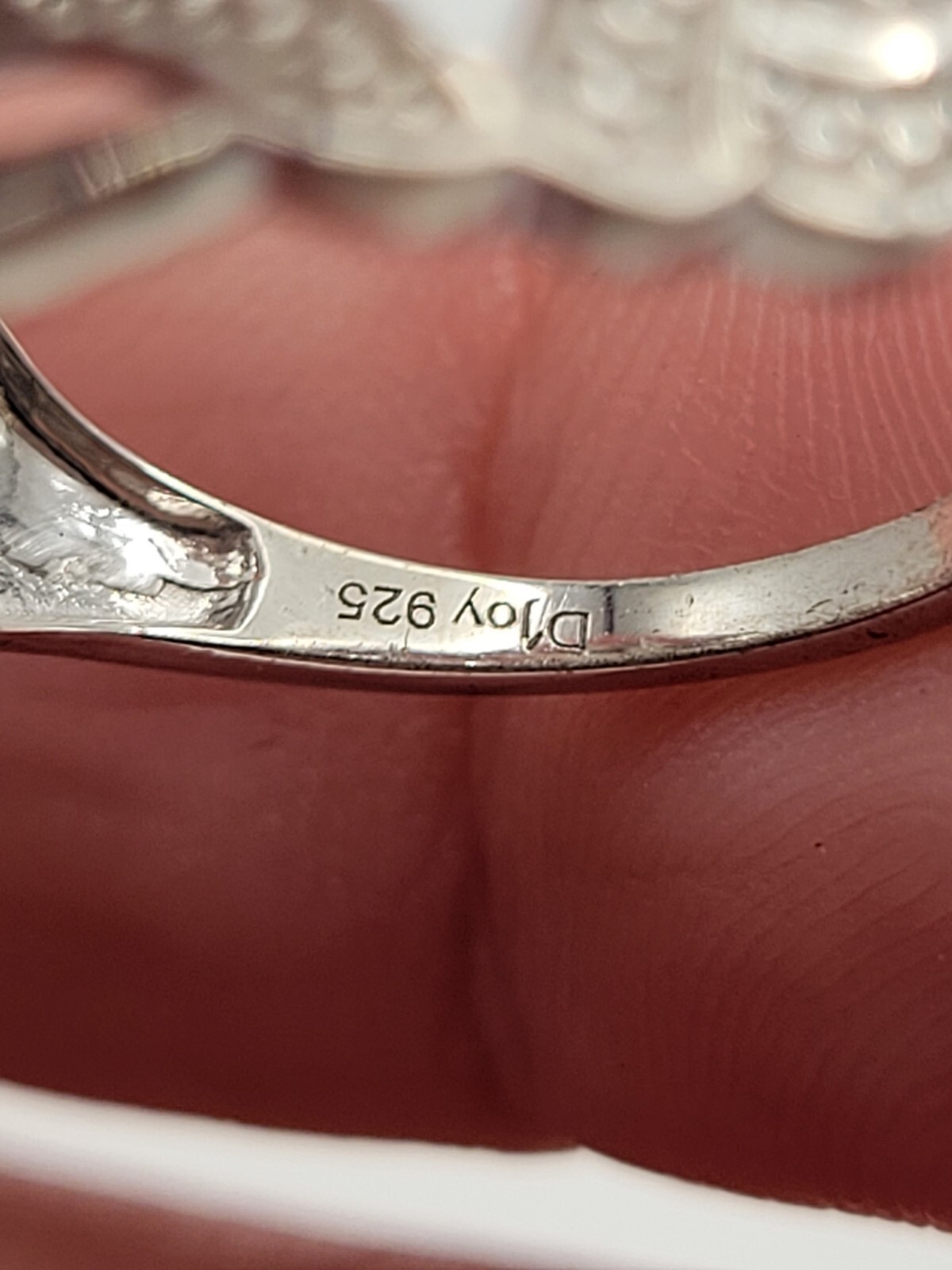 Vintage Djoy Sterling Silver Floral Ring Size 8 - Gem