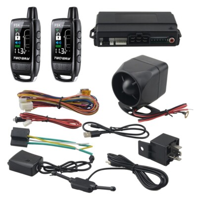 EASYGUARD 2 Way car Alarm with Rechargeable LCD Pager Vibration Alarm ...