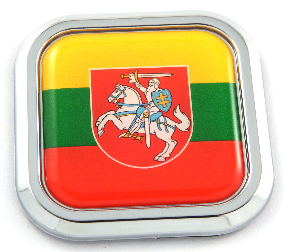 Lithuania Flag Square Chrome rim Emblem Car 3D Decal Badge Bumper ...