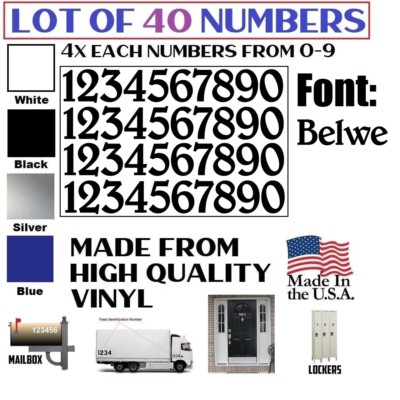 Lot of 40 White,Black,Silver,Blue Vinyl Mailbox,Tool Box,Locker Numbers ...