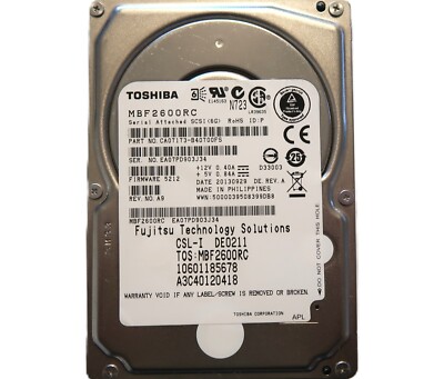 Toshiba MBF2600RC CA07173-B40700FS REV. A9 600gb 2.5" SAS Hard Drive | eBay