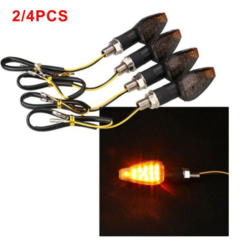 UNIVERSAL MOTORCYCLE 14 SMOKE LED TURN SIGNALS INDICATORS BLINKER LIGHT ...
