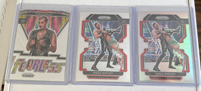 2022 WWE Panini Prizm Fearless No.6, Base & Silver Prizm No.136 - Rhea ...
