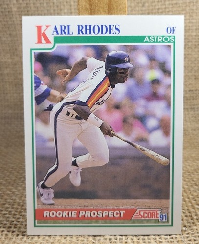 1991 Score Karl Rhodes Rookie Prospect RC Baseball Card #365 Astros ...