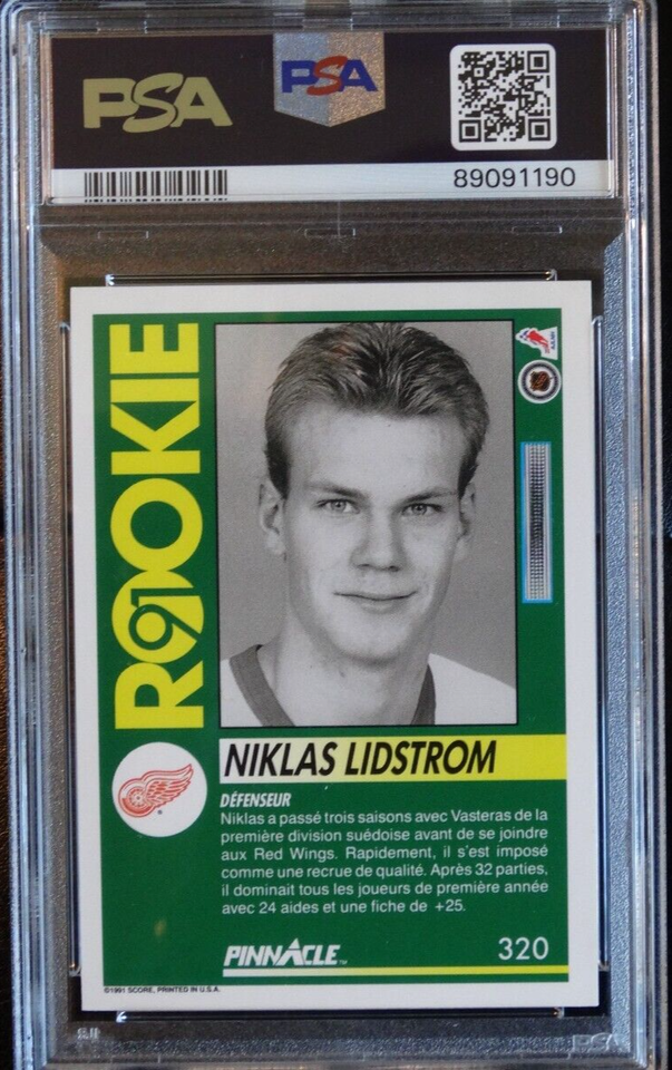 1991 Pinnacle #320 NIKLAS LIDSTROM Detroit Red Wings PSA 9 Mint French RC | eBay