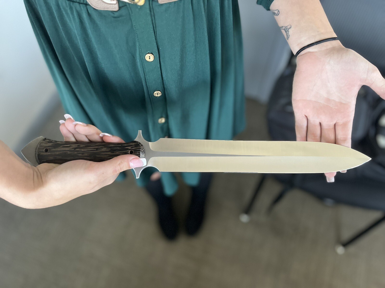 RS Knifeworks RSK Gladius Custom Short Sword EDC Rare AEB-L Black Palm ...