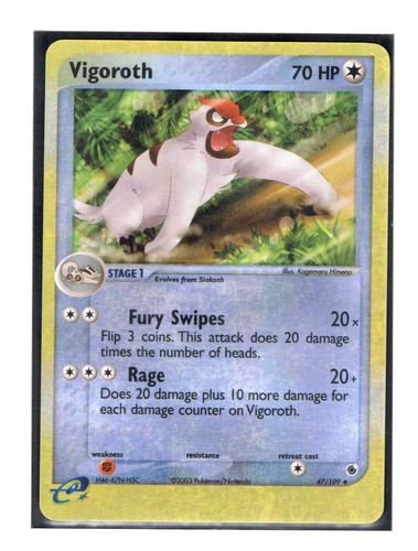 Vigoroth 47/109 Uncommon Reverse Holo Pokemon Card EX Ruby & Sapphire ...