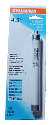 Sylvania F4.5T5CW/BL/1/6 T5 4.5W Fluorescent Cool White Bi Pin 6 inch ...