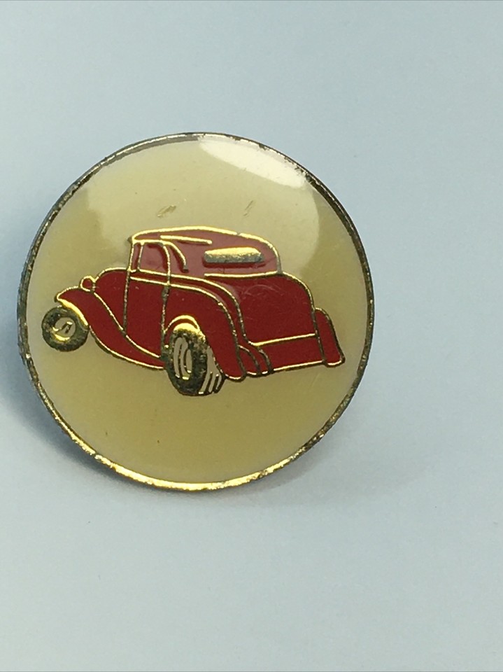 Antique American Red Car Pin Lapel Enameled Pinback Automobile ...