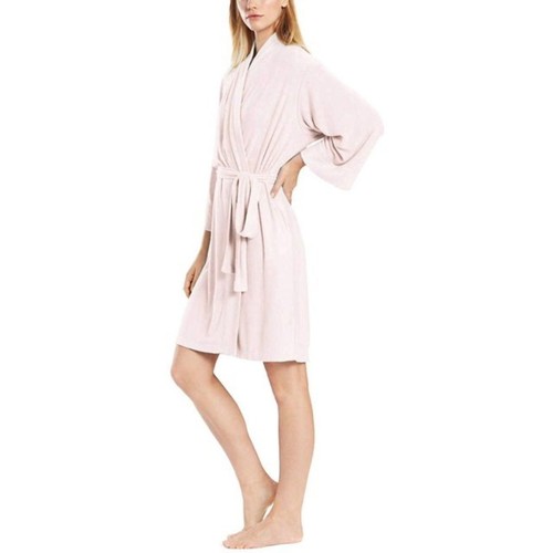 NATORI Pink Terry Cloth Wrap Short Comfy Cozy Robe Size Large | eBay