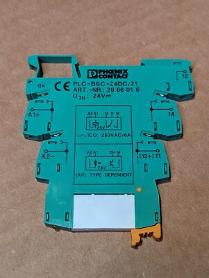 Phoenix Contact 2966016 Relay Base, PLC-BSC-24DC/21 with a 2961105 ...