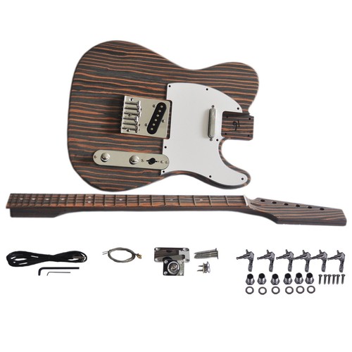 RSW DIY Tele Style Electric Guitar kit withZebra wood Body and Neck | eBay