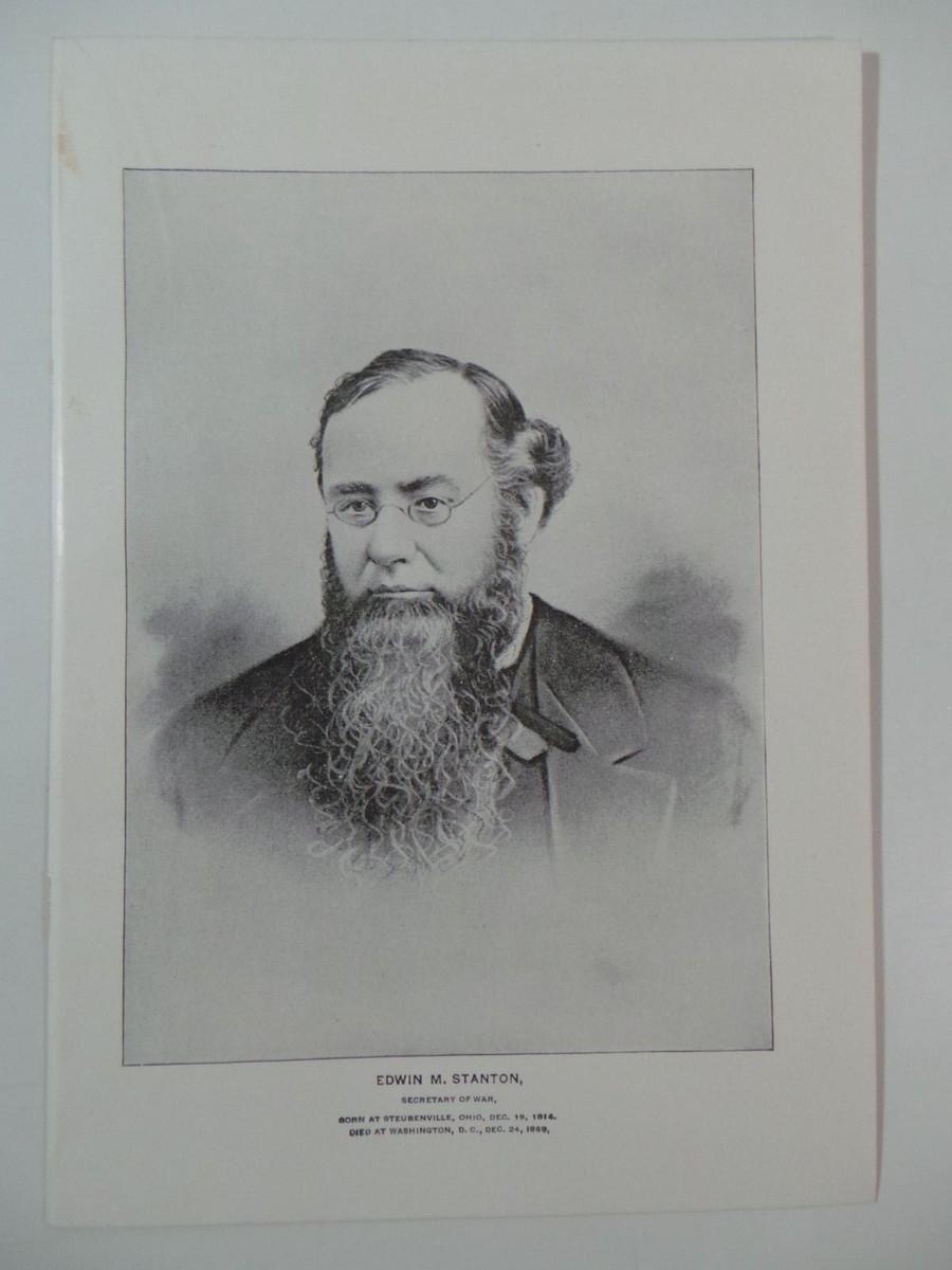 Edwin M Stanton Edwin M Stanton Antique Engraved Portrait Stock
