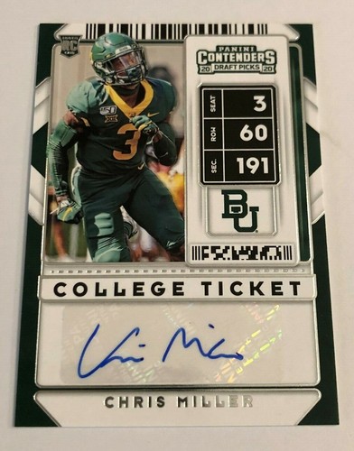2020 Panini Contenders Draft Ticket CHRIS MILLER Baylor RC AUTO #315 | eBay