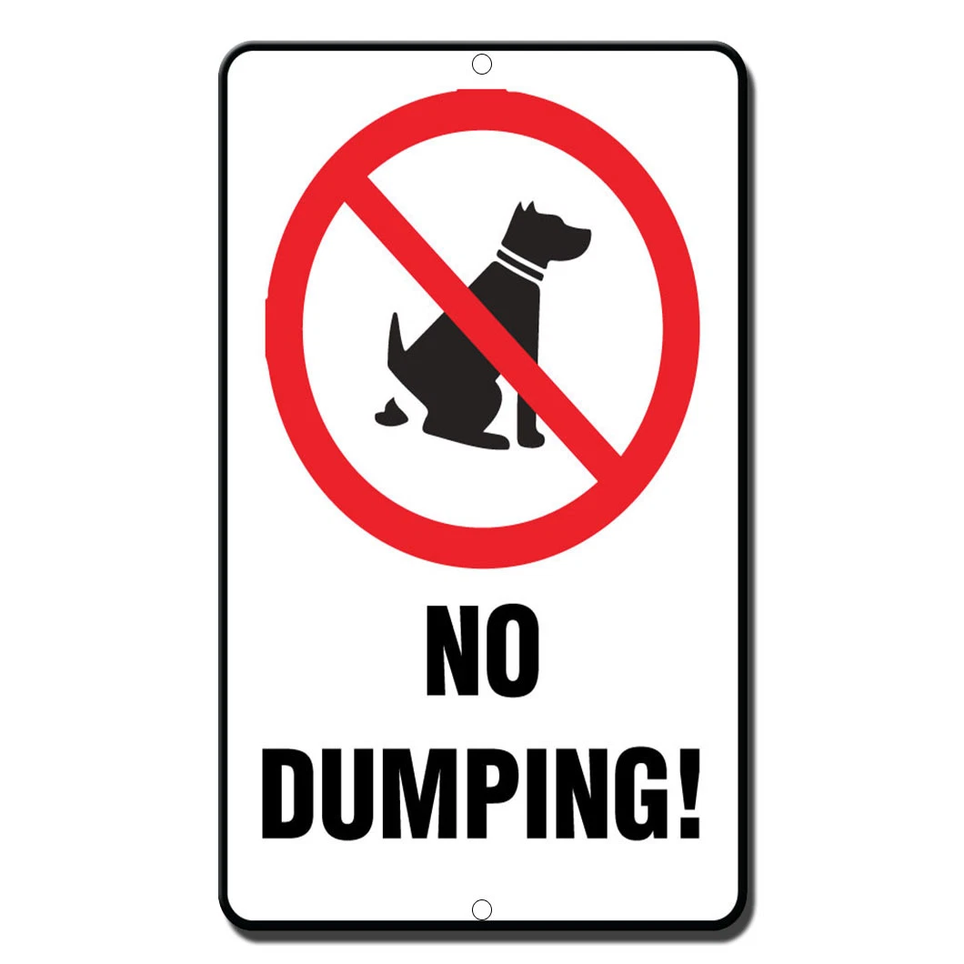 No Dumping Dog Sign