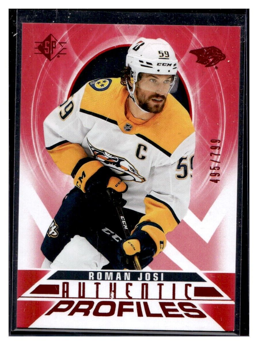 2020-21 SP AUTHENTIC PROFILES RED PREDATORS ROMAN JOSI 495/799! PREDS ...