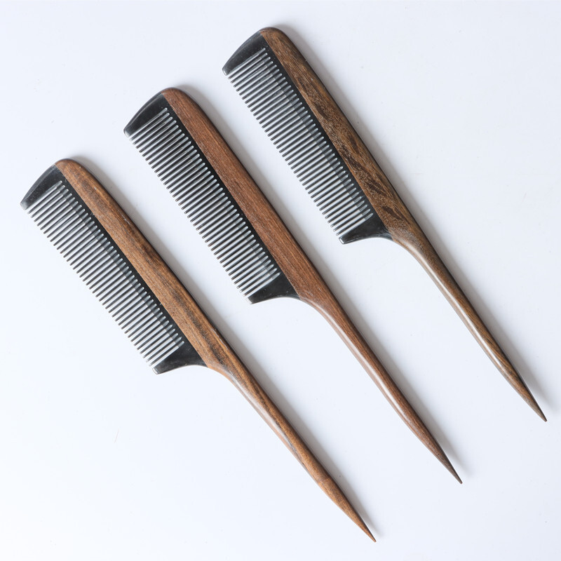 Natural Black Buffalo Horn Tail Comb Wooden Comb Tail Hair Comb ...