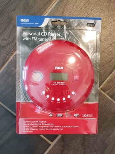 New RCA Personal CD Disc Player with FM Radio Tuner (RP2910) 2008 Red ...