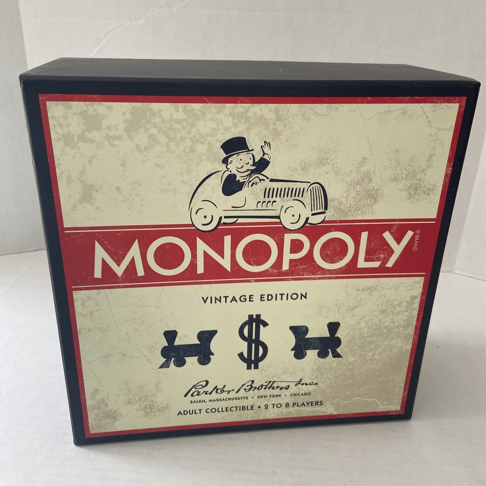 Monopoly Vintage Edition Restoration Hardware Wooden Game Board Hasbro ...