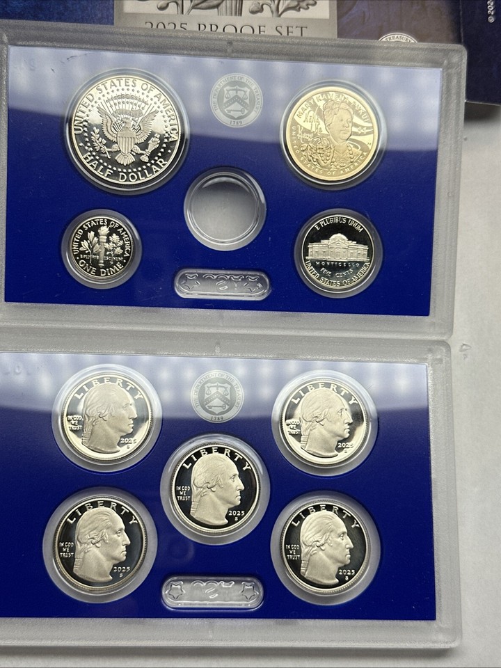 2025 S without Proof Penny Proof 9 Coin Clad Proof Set w/Box/COA ( No ...