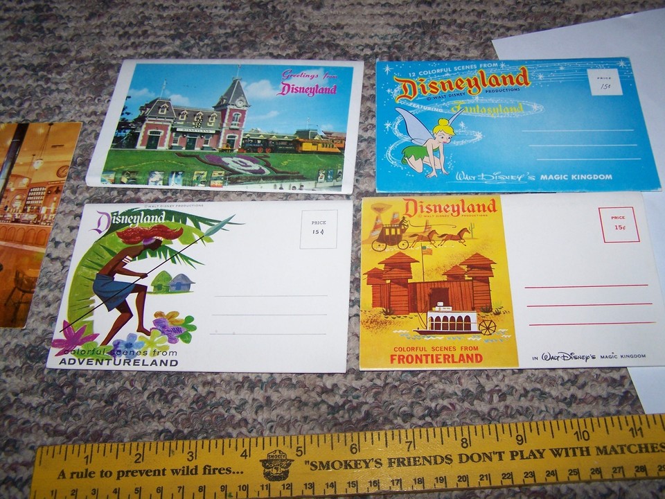 Vintage Disneyland Fold Out Souvenir Postcard Folder Lot of 4 Unsent ...