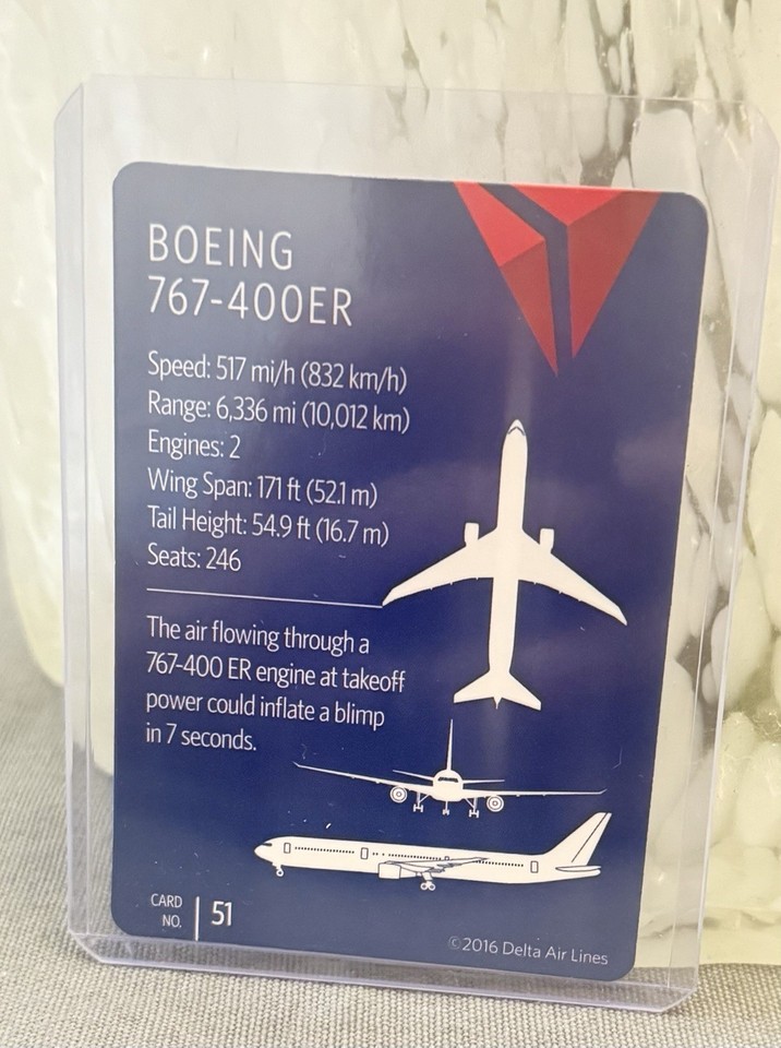Delta Pilot Trading Card In Hard Plastic Holder Boeing 767-400ER HTF | eBay
