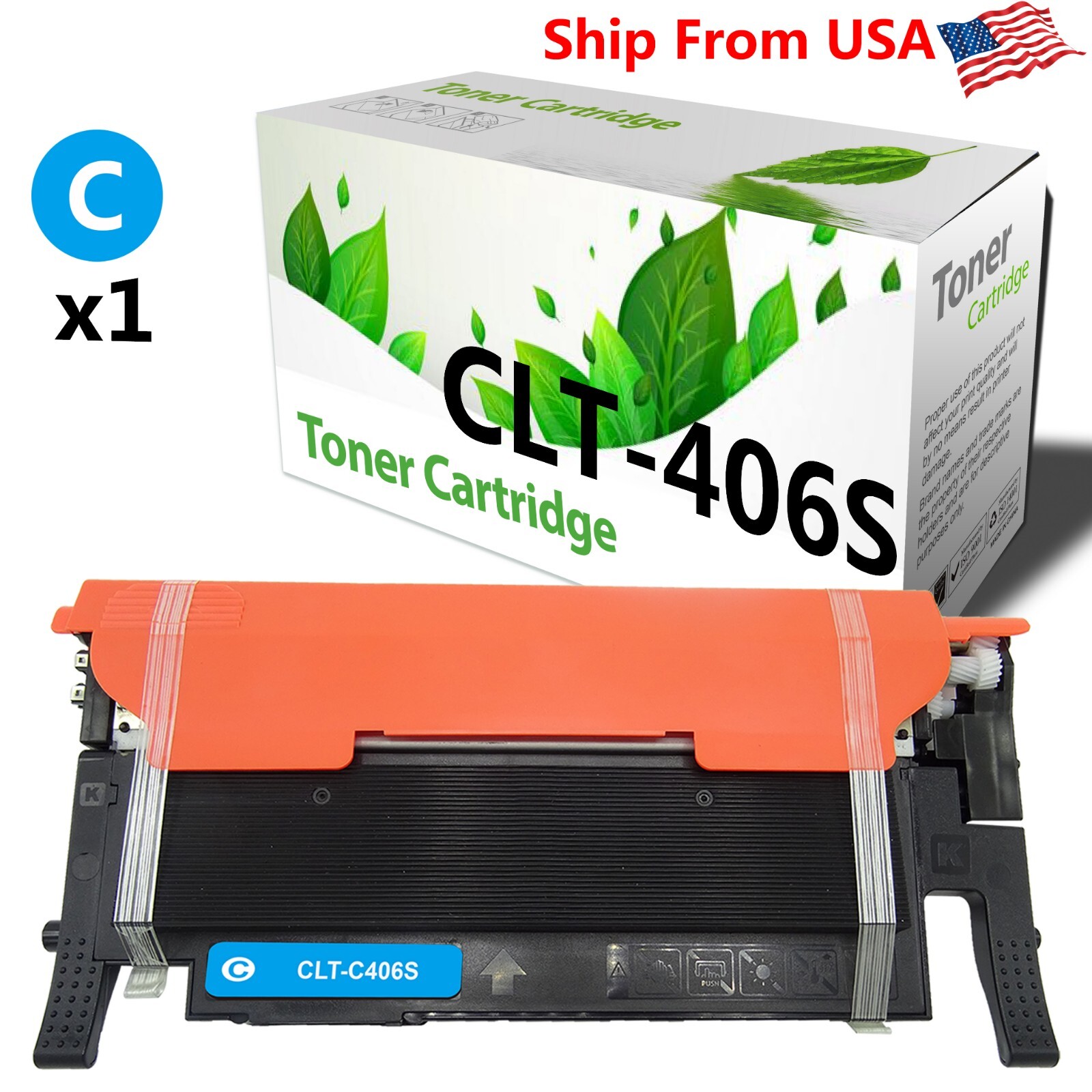 (1-Pack,Cyan) CLTC406S 406S CLT-406S Toner Cartridge C406S for CLX ...