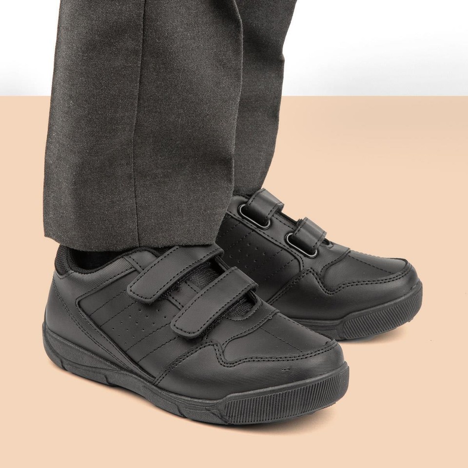 Trux Boys Shoe Black Easy Fasten School Shoes Rob shoezone SIZE | eBay UK