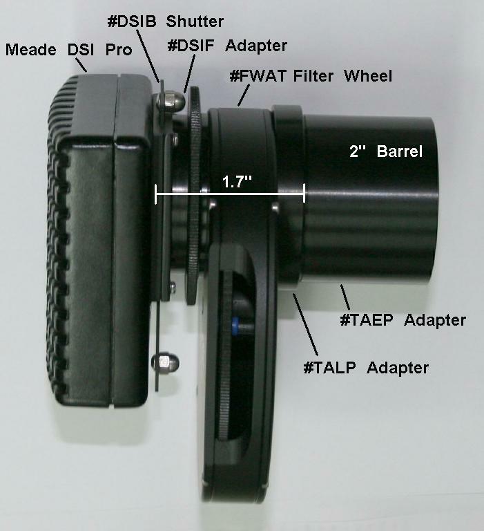 Adapter Plate for Meade DSI cameras, Low Profile with T-threads & 1.25 ...