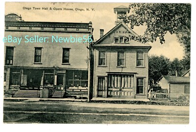 Otego NY - TOWN HALL - FIRE HOUSE - OPERA HOUSE - Postcard | eBay