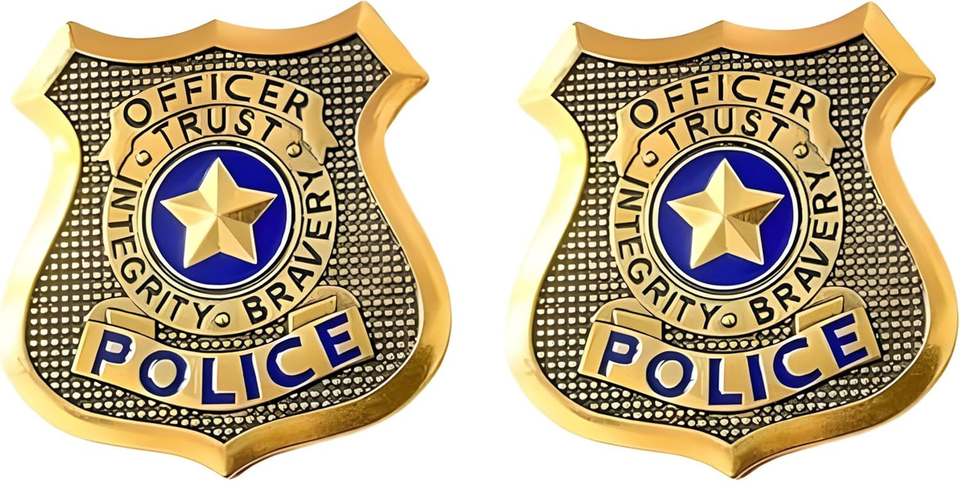 2 Pcs America Police Badge, Cosplay Props, Police Pin, Sheriff Cop ...