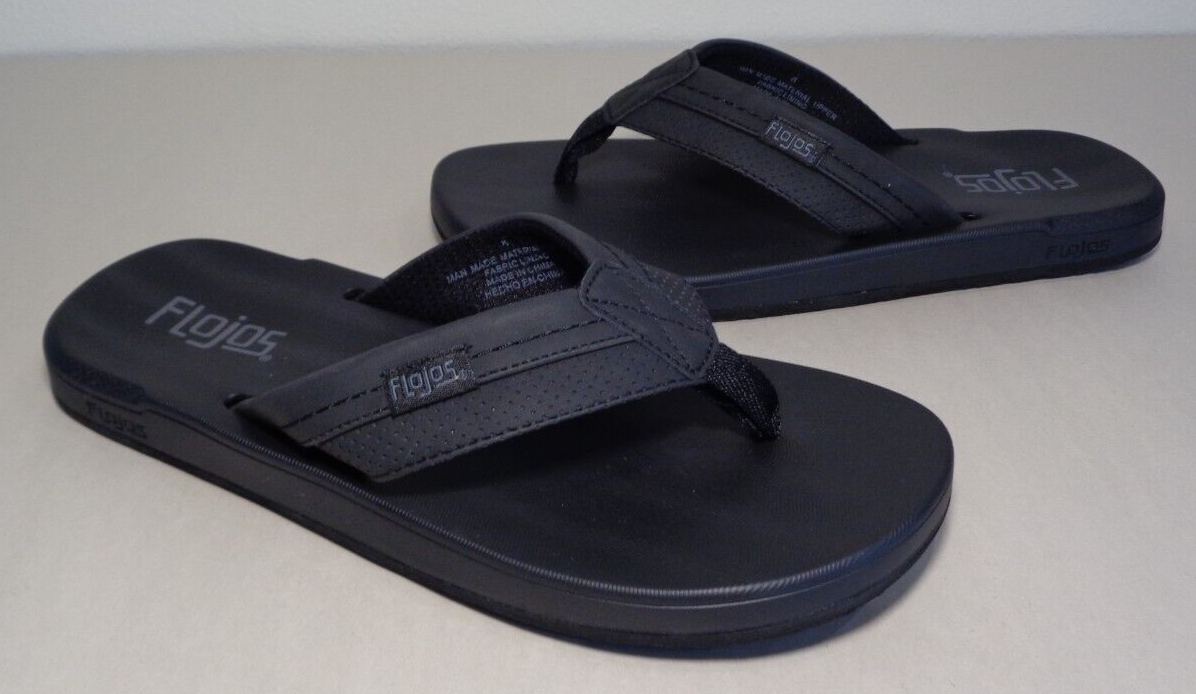 Flojos Size 12 M Black Flip Flop Sandals New Men's Shoes | eBay