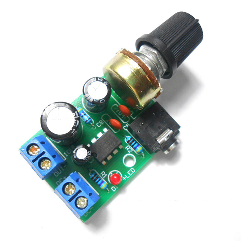 LM386 10W Audio Amplifier Board Mono 3.5mm DC 3-12V Volume Control NT D ...