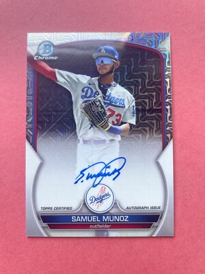 2023 Samuel Munoz RC Rookie Auto Signed Bowman Chrome Los Angeles ...
