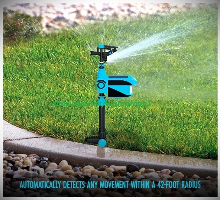 Solar Motion Activated Animal Pest Repellent Sprinkler 3 Modes, 5700sq ...