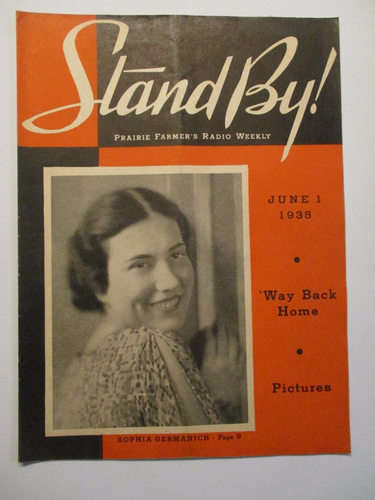 PRARIE FARMERS WLS STAND BY MAGAZINE JUNE 1935 SOPHIA GERMANICH CHICAGO ...