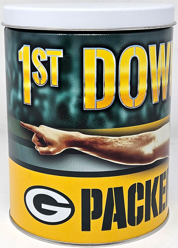1st Down! Green Bay Packers NFL Football Tin Popcorn Bucket Metal ...